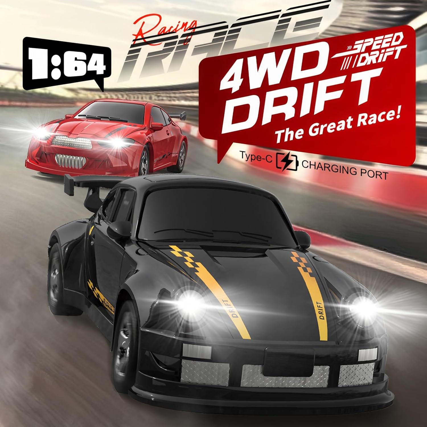 Desktop Mini Size 1:64 Scale 4WD RC Drift Car with Qatar | Ubuy