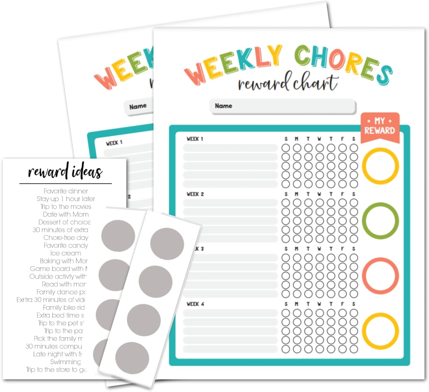 Weekly Chore Reward Charts for Kids 2-Pack Scratch Qatar | Ubuy