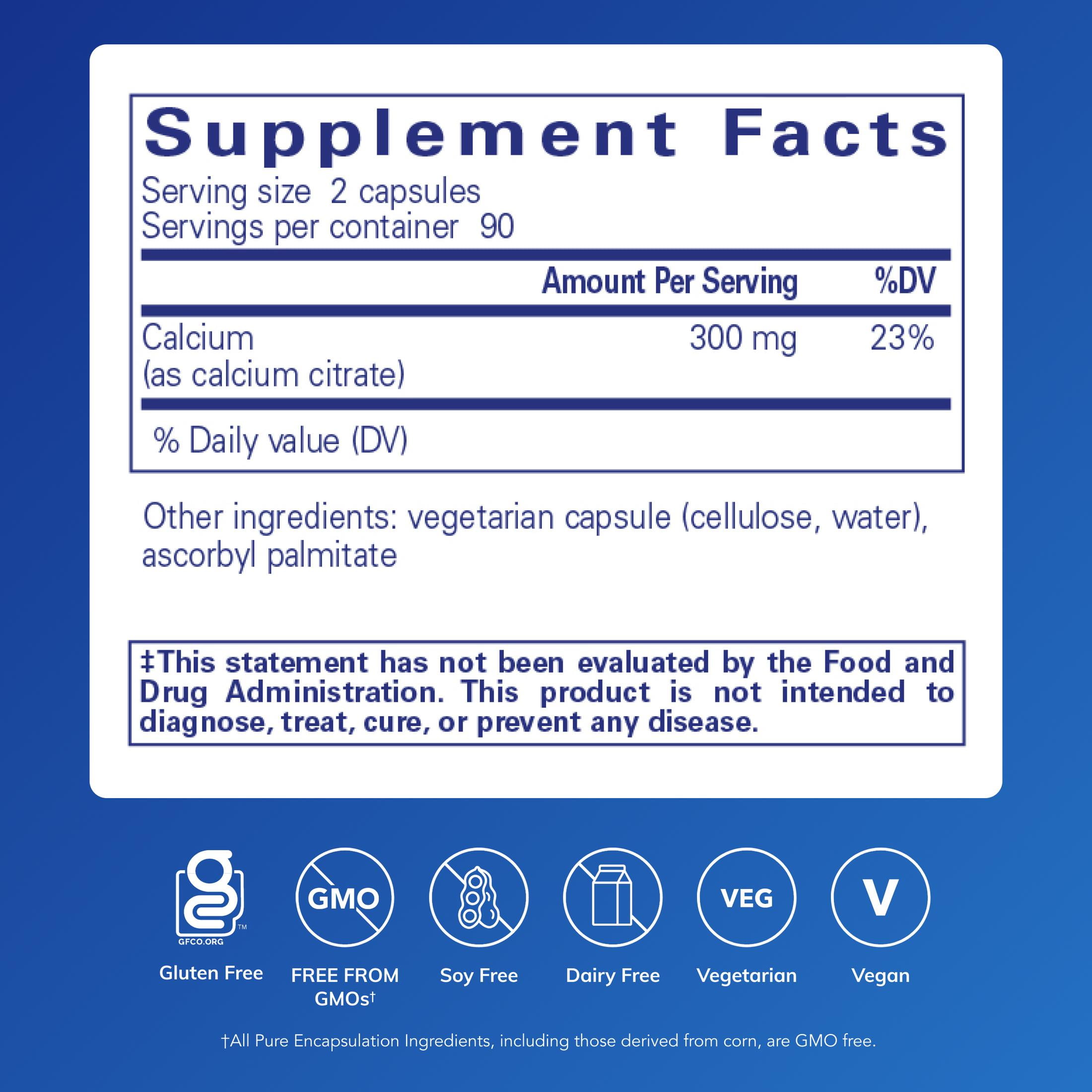 Pure Encapsulations Calcium Citrate, Bone & Heart Qatar | Ubuy
